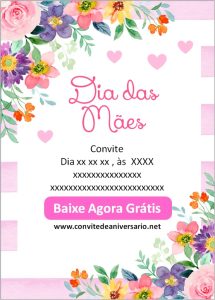 Convite DIA DAS MÃES para editar grátis [Digital]