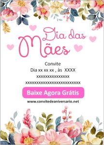 Convite DIA DAS MÃES para editar grátis [Digital]