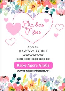 Convite DIA DAS MÃES para editar grátis [Digital]