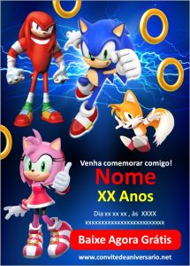 Convite Sonic convites