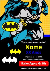 Convite BATMAN para editar grátis [Digital]
