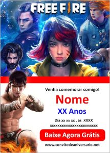 Convites Free Fire - convites