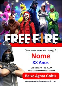 Convites Free Fire - convites