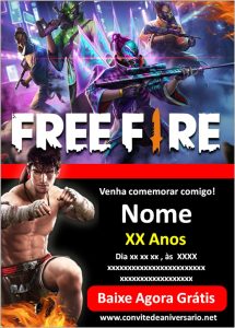 Convites Free Fire - convites