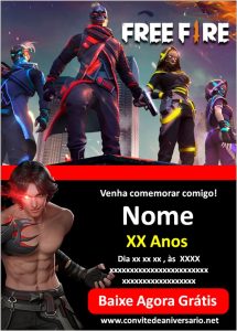 Convites Free Fire - convites