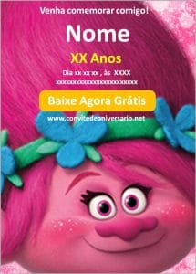 Convite TROLLS para editar grátis [Digital]