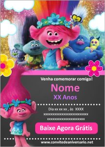 Convites Trolls convites