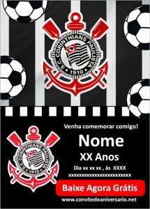 Convite CORINTHIANS para editar grátis [Digital]