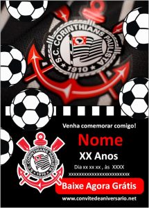 Convite CORINTHIANS para editar grátis [Digital]